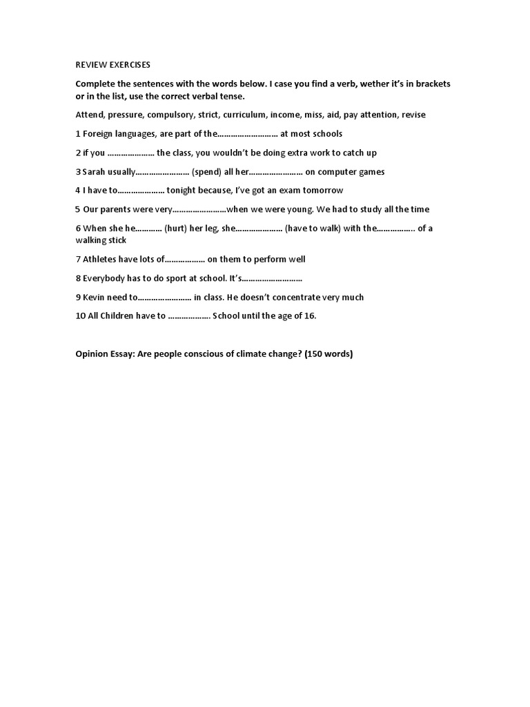 REVIEW EXERCISES II | PDF