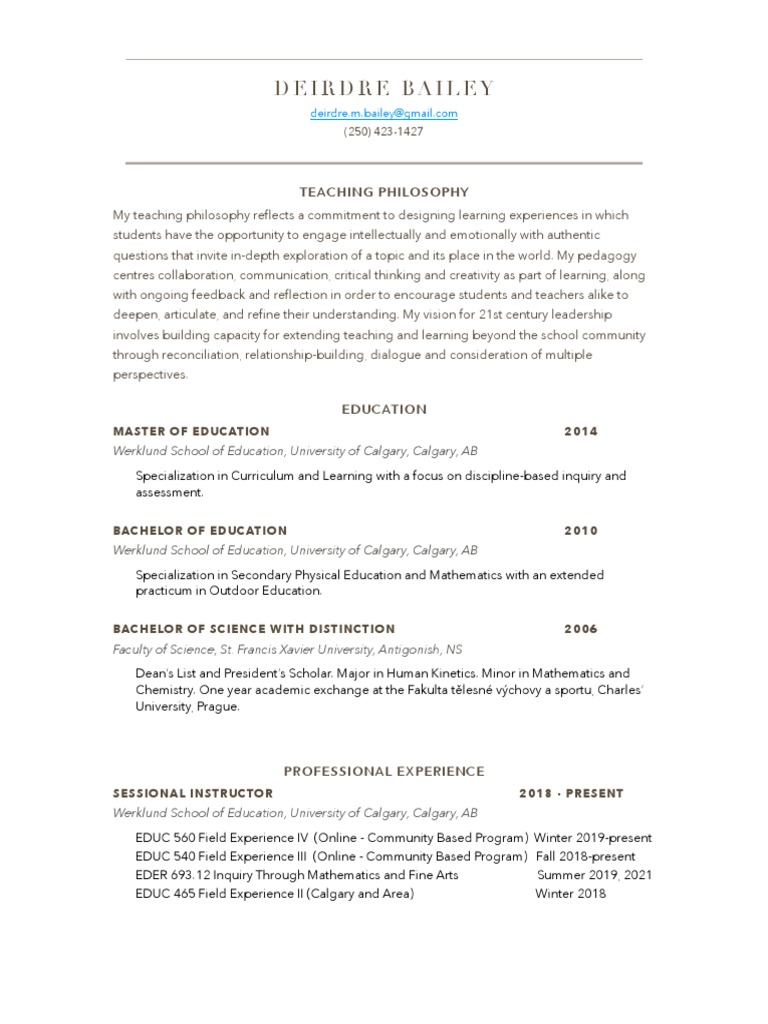 CV Update - June 2023 | PDF | Teachers | Pedagogy