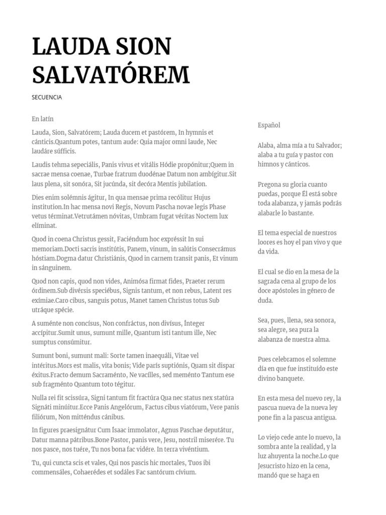 Lauda Sion Salvatórem | PDF