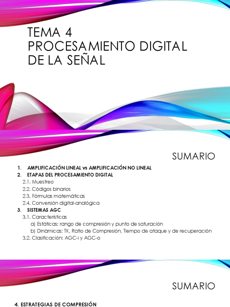 Tema 4. Procesamiento Digital | PDF | Señal analoga | Compresión de datos