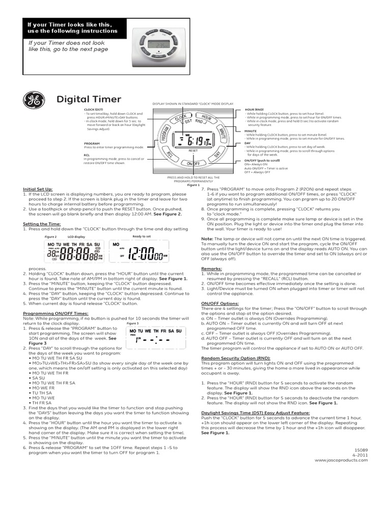 Ge Timer | PDF | Clock | Daylight Saving Time