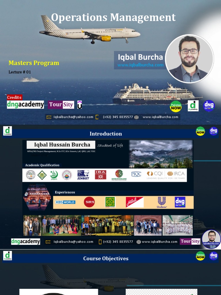 Lecture # 01-Operations Management | PDF | Lecture | Behavior Modification