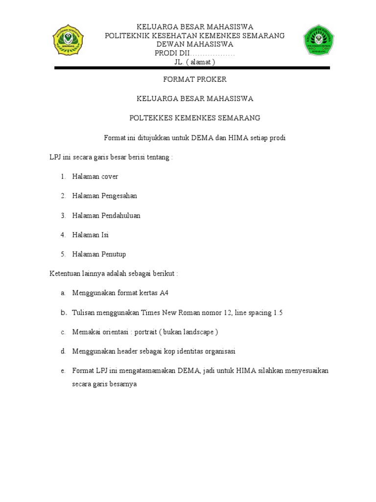 Format Proker Baru | PDF