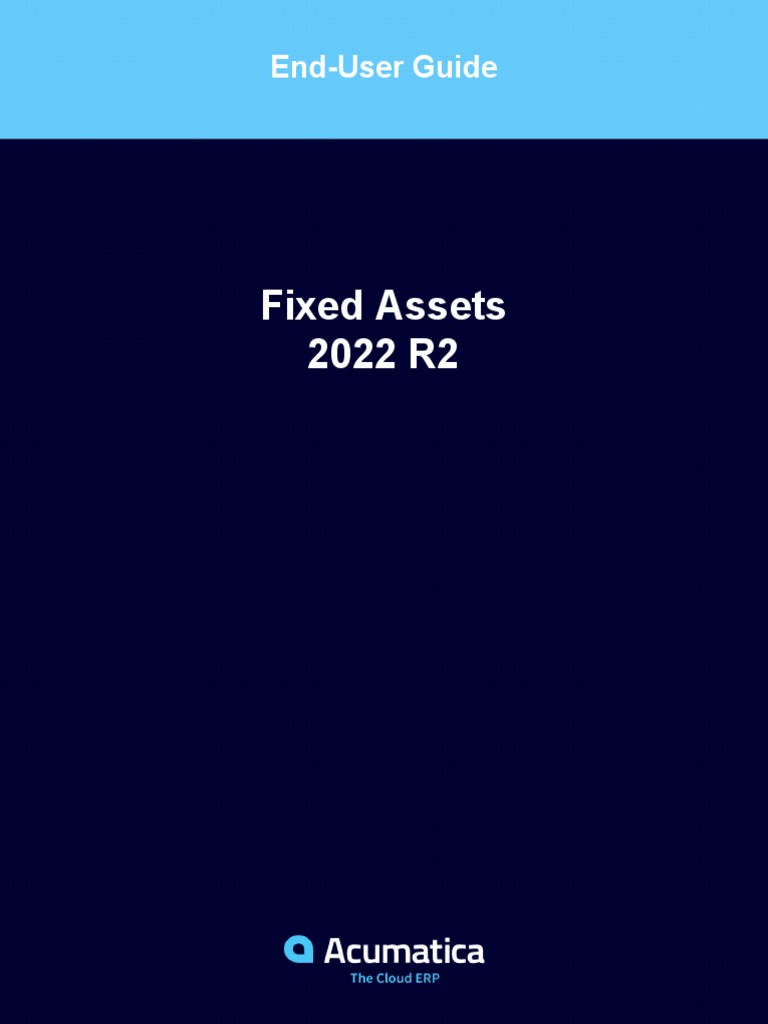 AcumaticaERP FixedAssets | PDF | Depreciation | Book Value