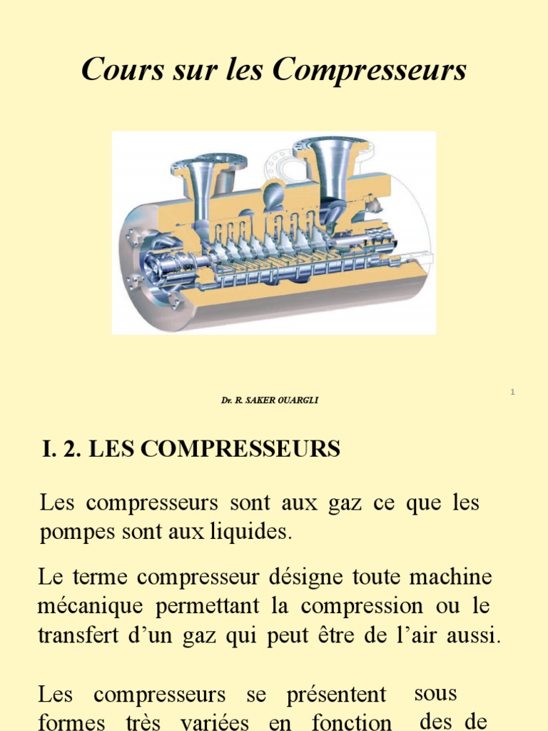 Cours Sur Les Compresseurs | PDF | Piston | Equipement chimique