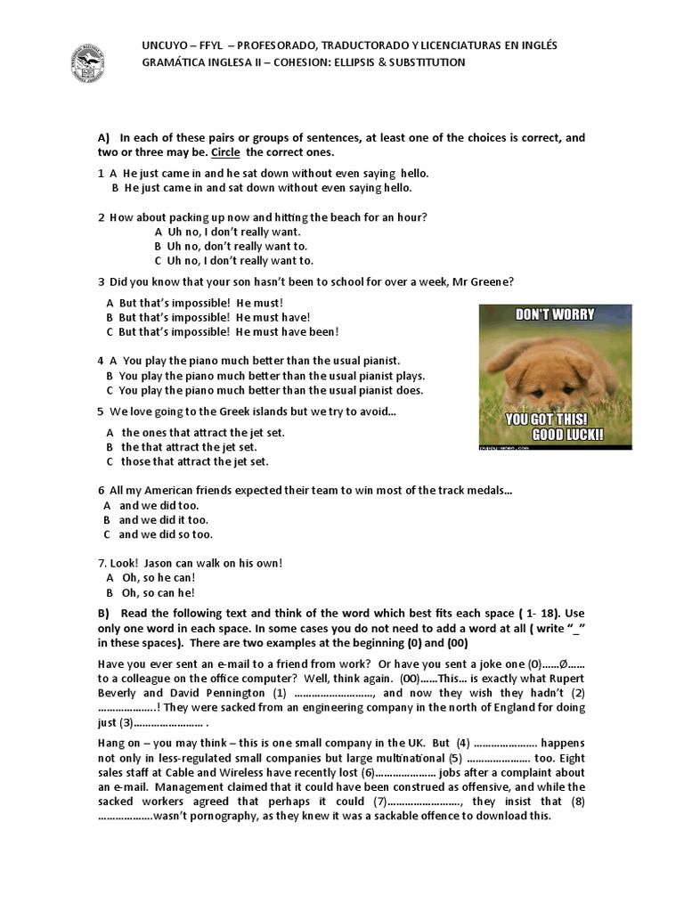 Worsheet 9 - Cohesion-Coherence | PDF