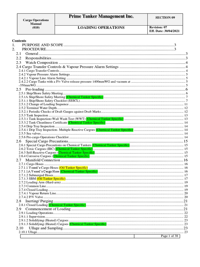 Loading Operations | PDF | Oil Tanker | Ships