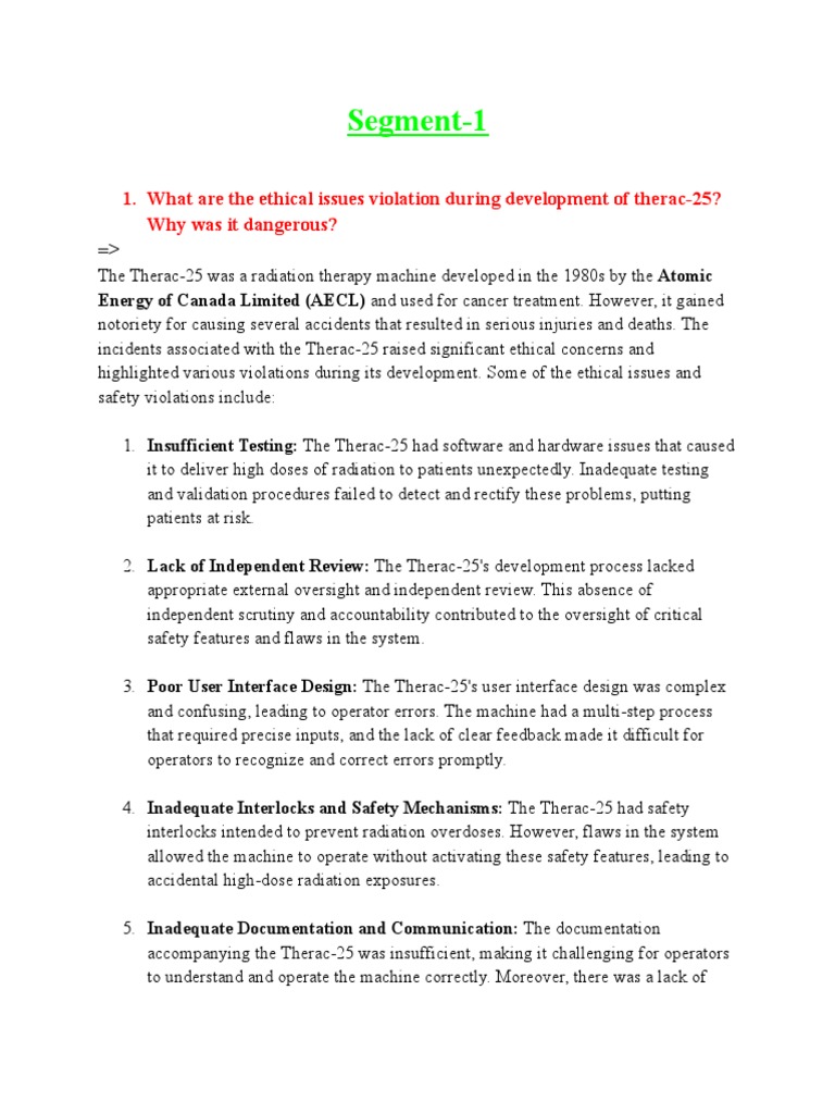 Ethical Issues in Therac-25 Development | PDF | Computers