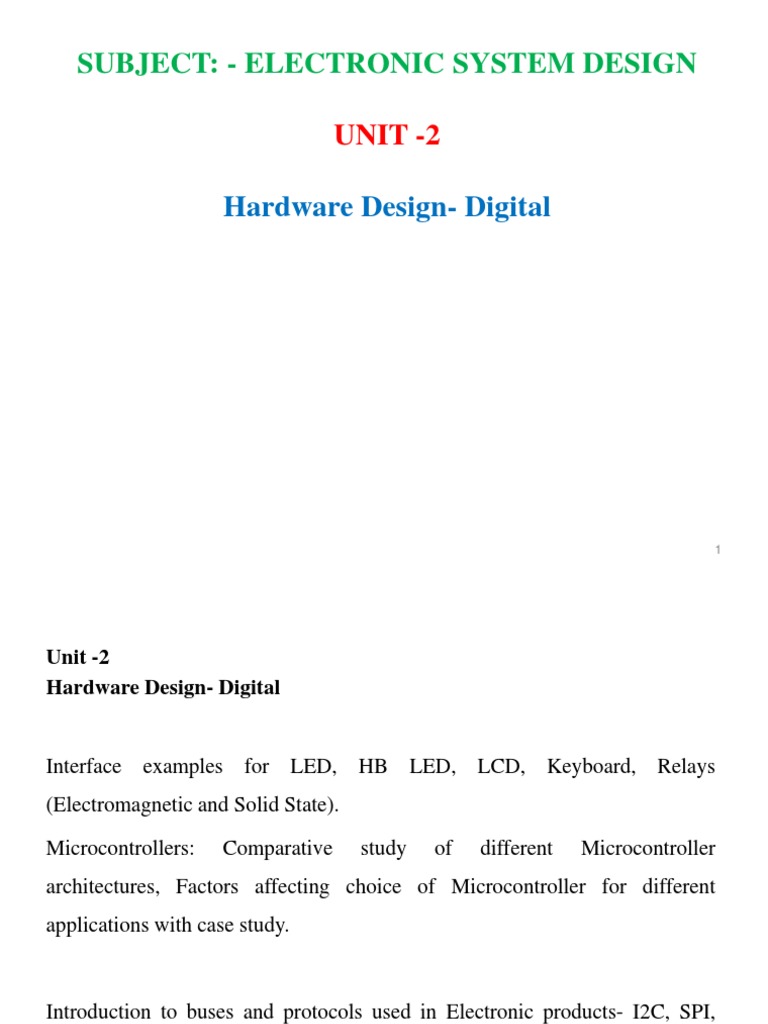 2 Unit 2 Hardware Design - Digital | PDF | Light Emitting Diode | Usb
