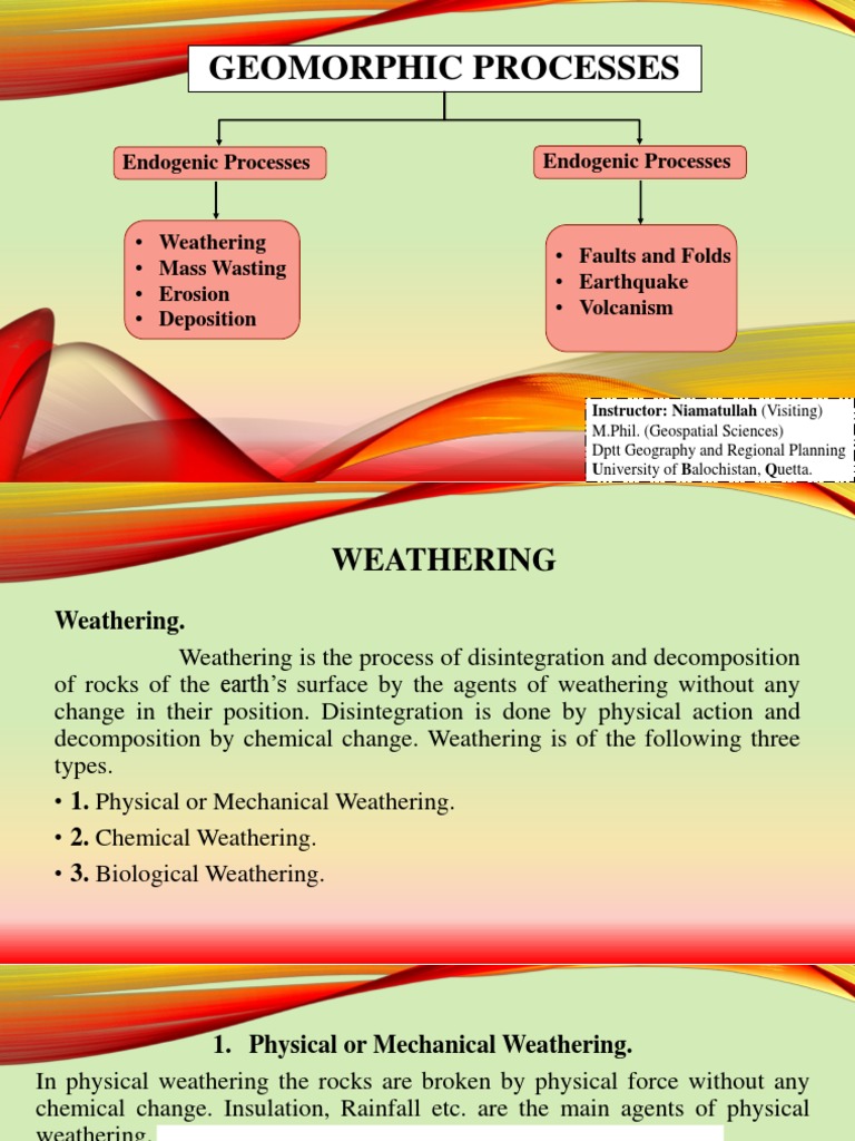 Understanding Geomorphic Processes | PDF | Weathering | Rock (Geology)