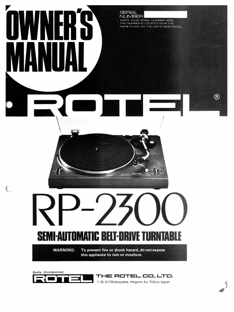 RP-2300-OM Rotel | PDF