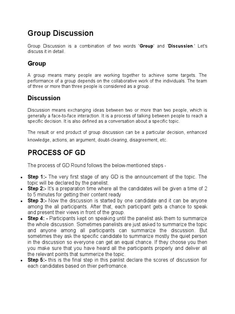 Group Discussion | PDF | Leadership | Cognition