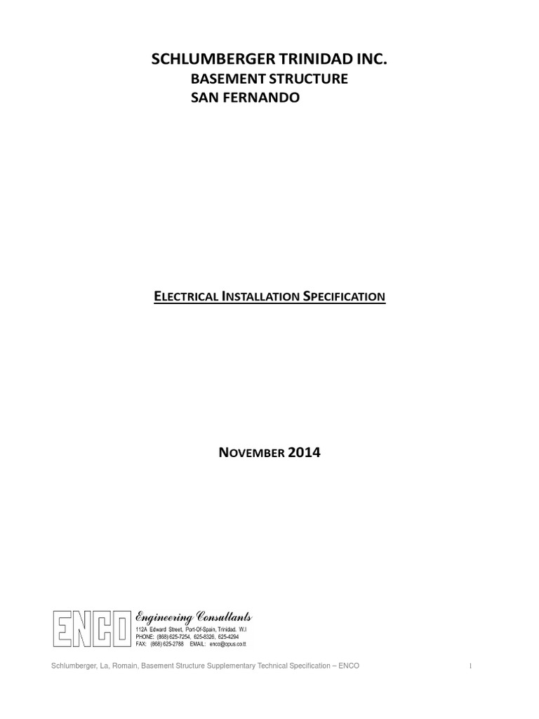 OFS - Electrical Installation Specification - 201411 | PDF
