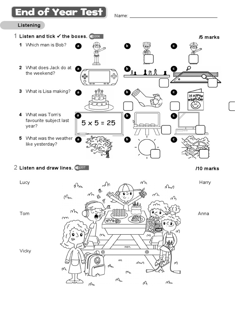 Oxford Thinkers 2 EOY Test | PDF