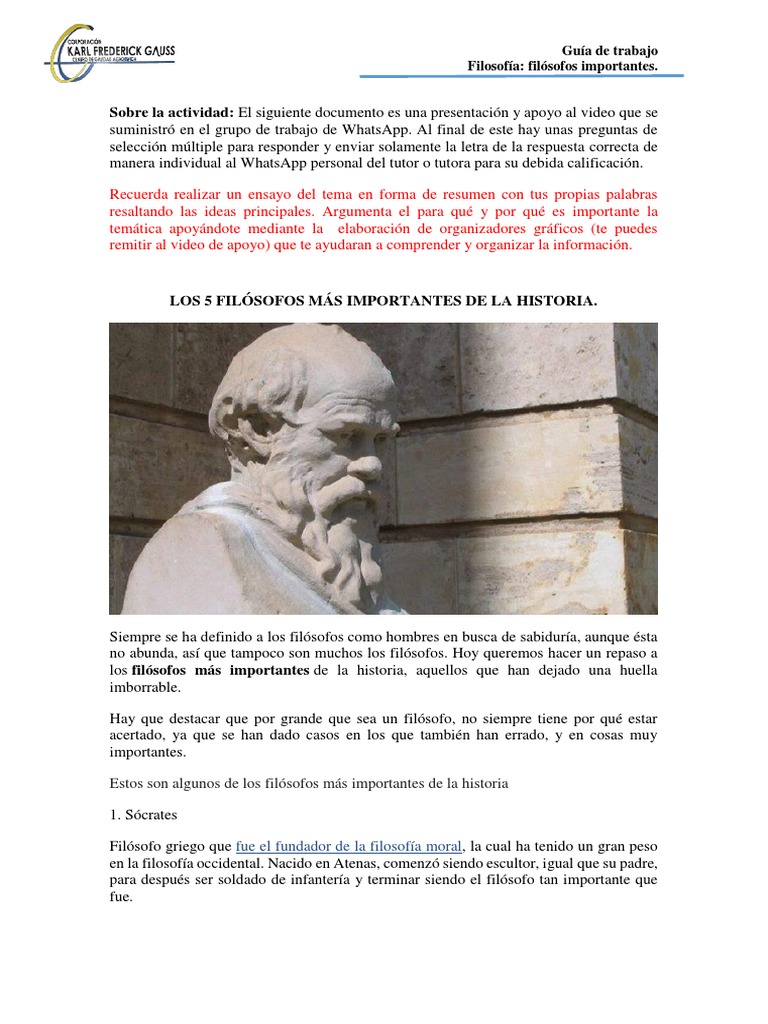 Filosofos Mas Importantes | PDF | Platón | Sócrates