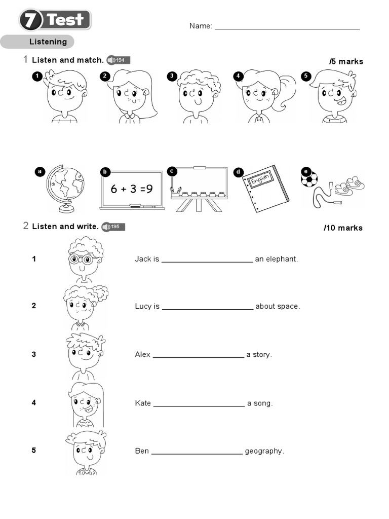 Oxford Thinkers 2 Unit 7 Test | PDF