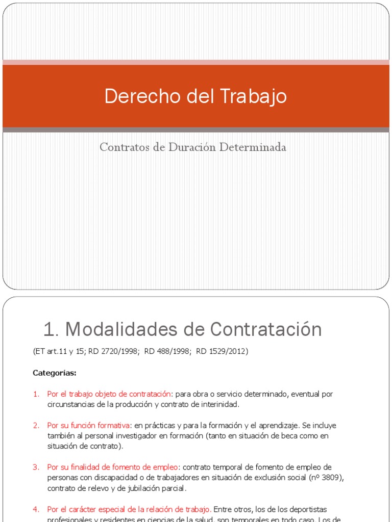 Contratos Duración Determinada | PDF | Acuerdo colectivo | Justicia