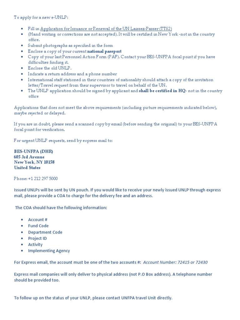 UNLP Procedure (UNFPA) | PDF | Glasses | Photograph
