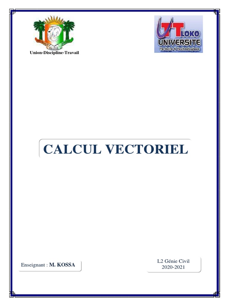Cours de Calcul Vectoriel | PDF