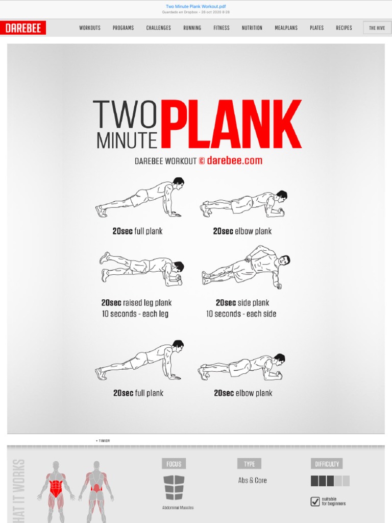Two Minute Plank Workout | PDF