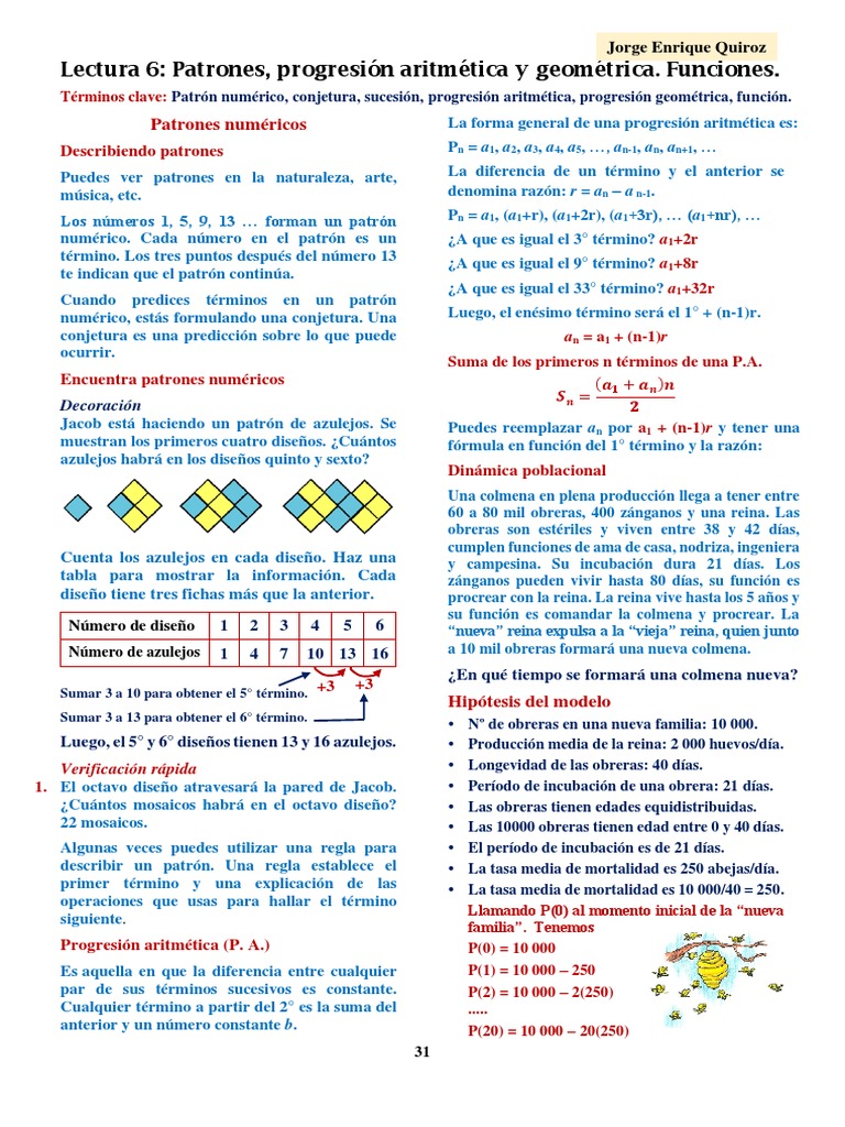 Patrones y Progresiones Numéricas | PDF