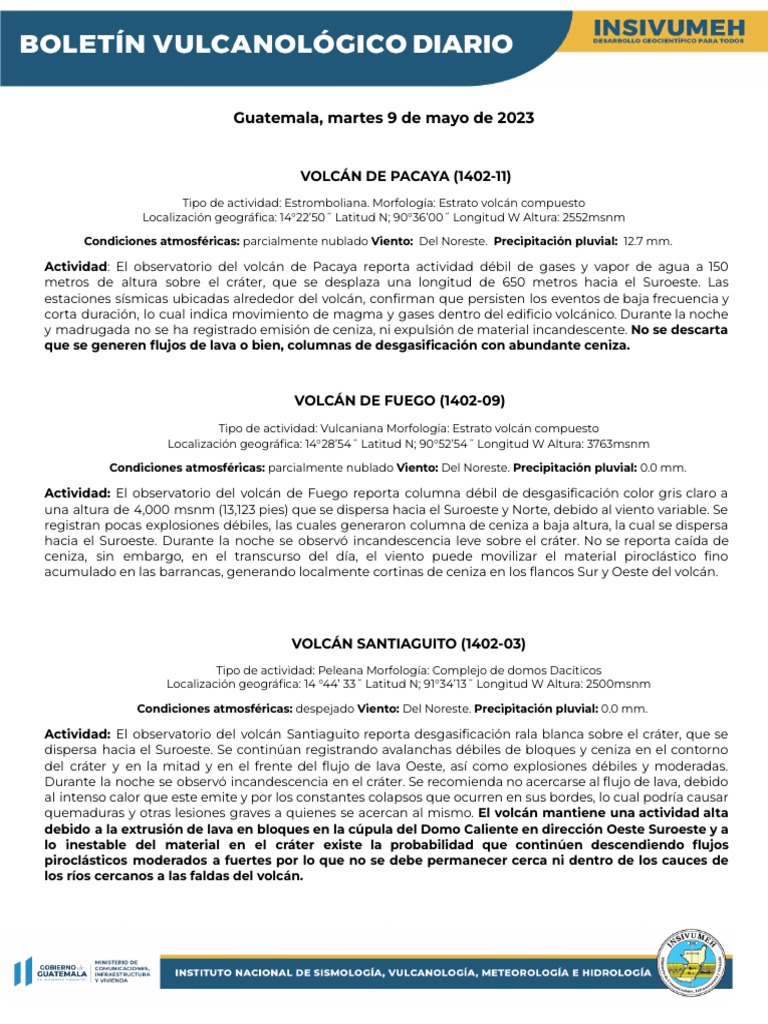 BVD 2023 05 09 | PDF | Volcán | Ceniza volcánica