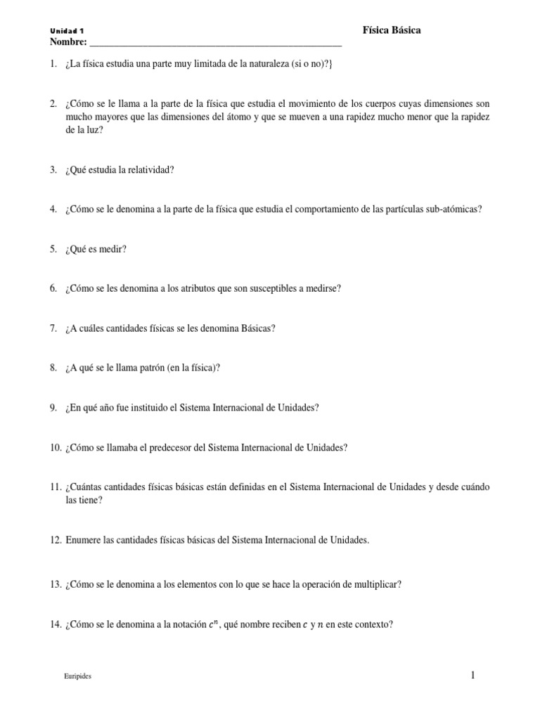 Tarea 1 Unidad 1 | PDF | Sistema Internacional de Unidades | Física Tarea 1 Unidad 1 | PDF | Sistema Internacional de Unidades | Física