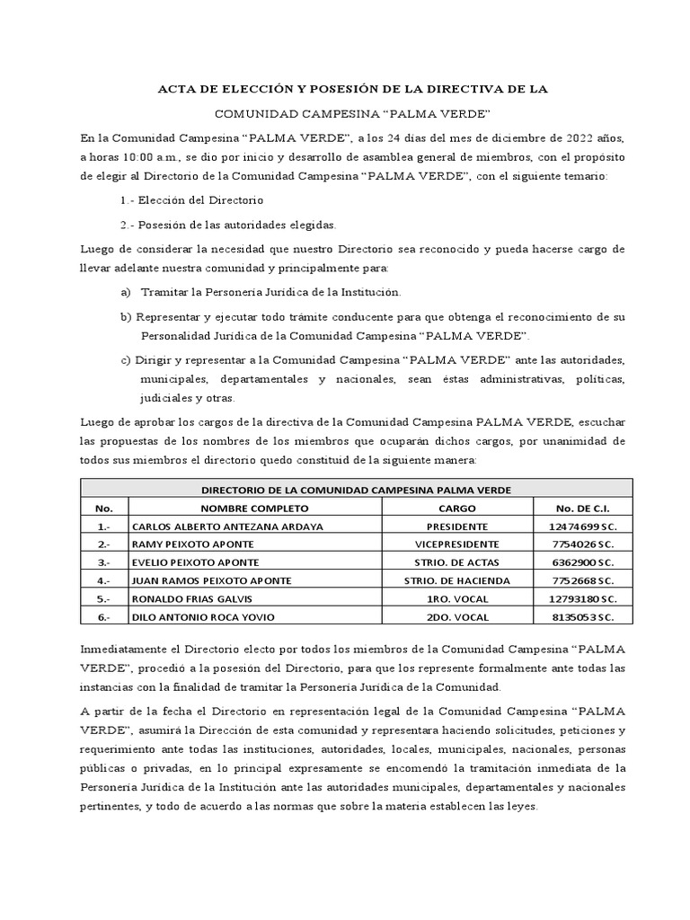 2 Acta de Posesion | PDF