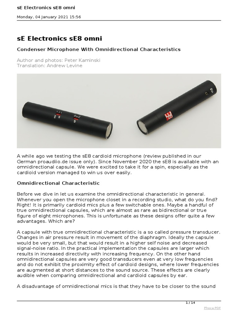 Se Electronics Se8 Omni | PDF