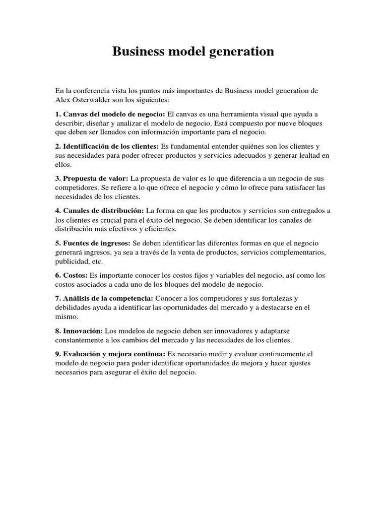 Business Model Generation | PDF