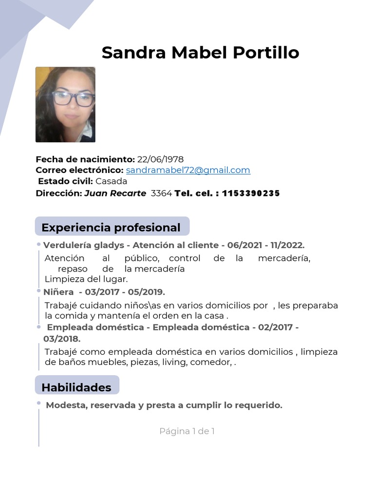 CV Sandra Portillo | PDF