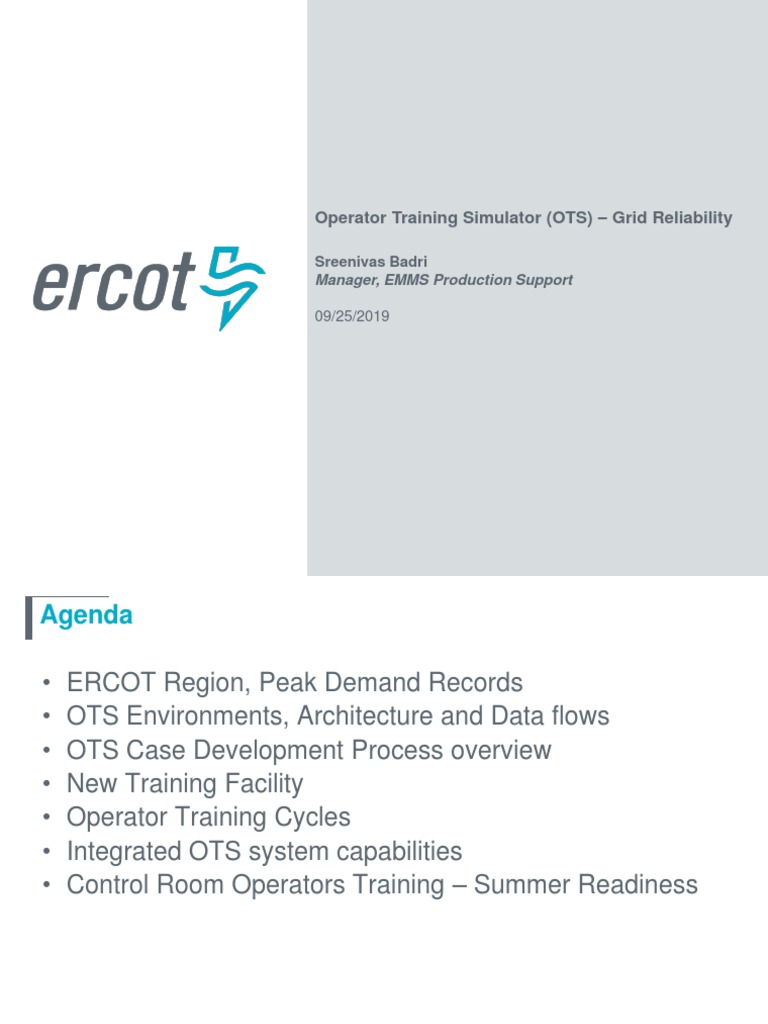 9 ERCOT OTS Grid Reliability | PDF