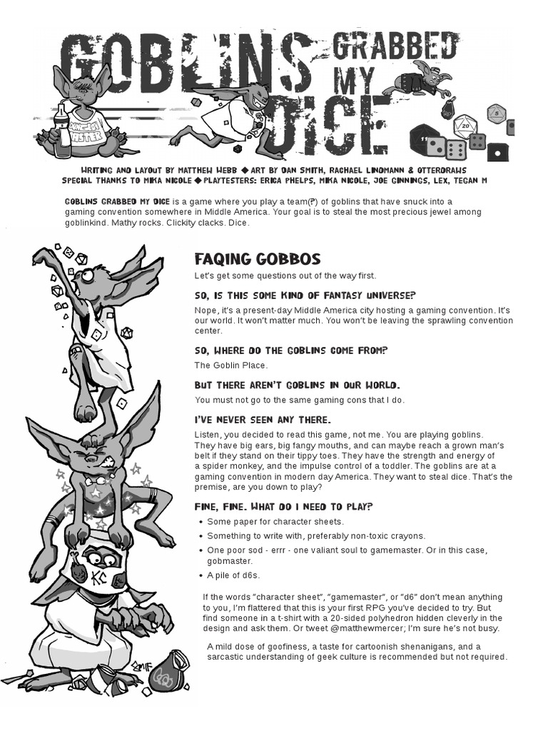 Goblins Grabbed My Dice! | PDF