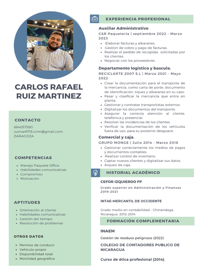 CV Carlos Ruiz M | PDF | Economias | Negocios económicos