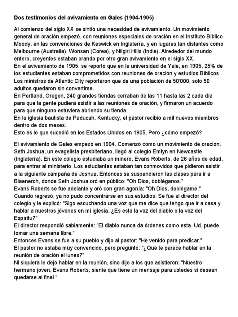 Avivamiento en Gales | PDF