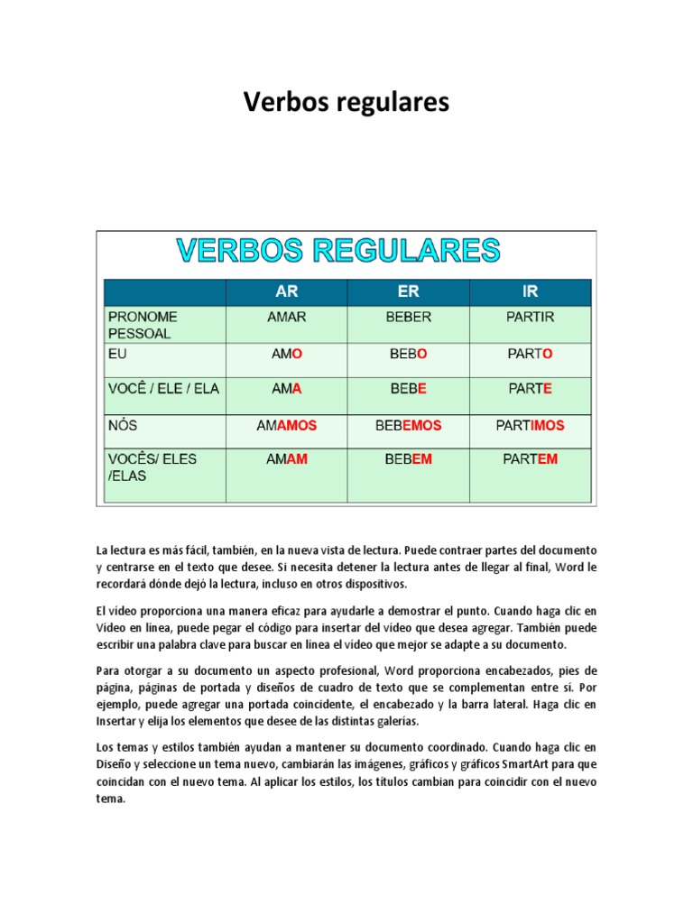 Verbos Regulares | PDF