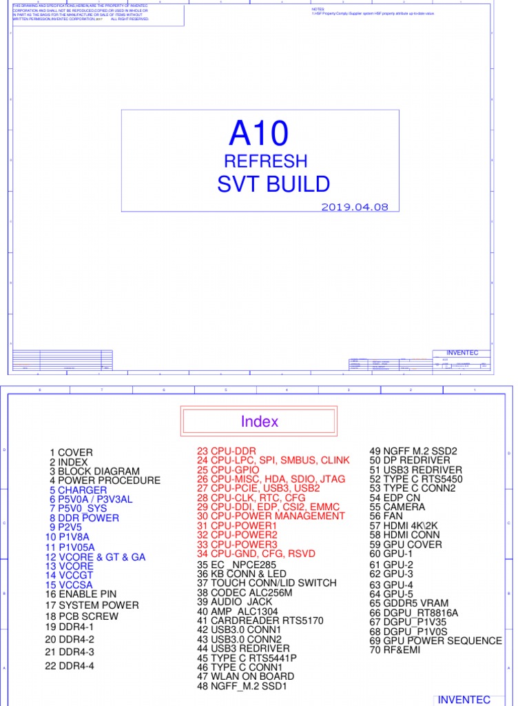 Inventec A10 R15-6050A2940901-MB-A01 Rev A02 Schematic | PDF | Computer ...