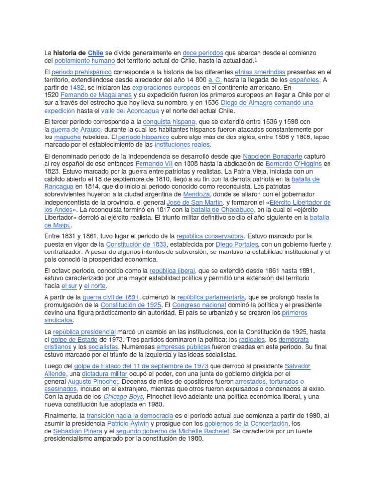 La Historia de Chile | PDF