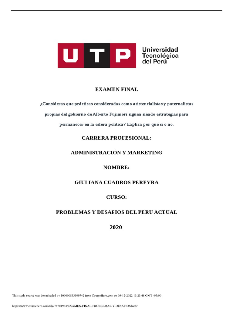 Examen Final Problemas y Desafios | PDF