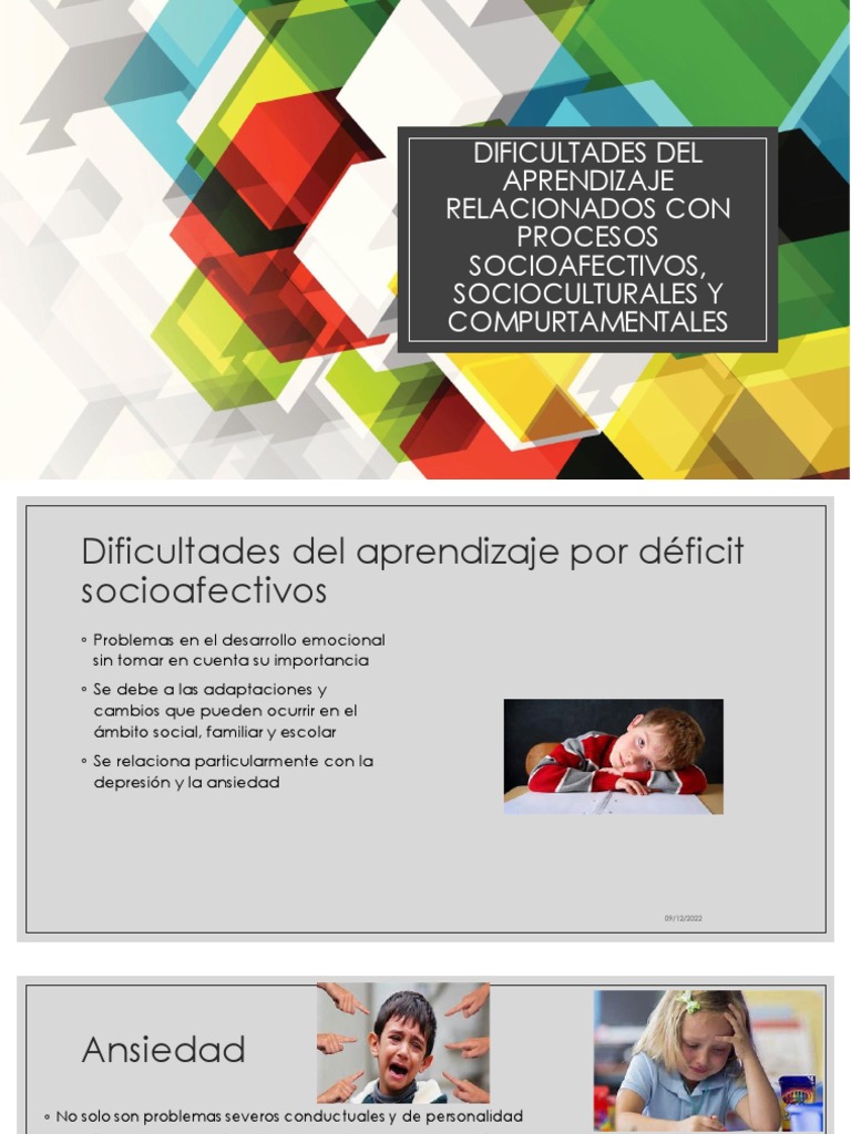 Dificultades Del Aprendizaje Relacionados Con Procesos Socioafectivos ...