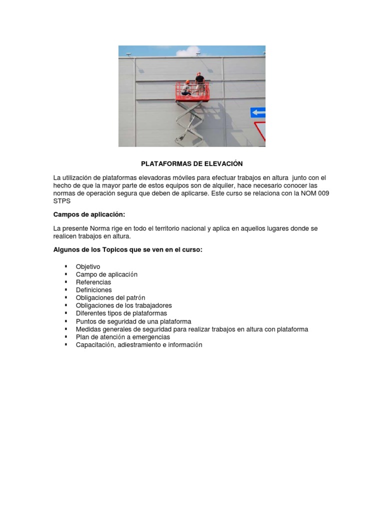 Plataformas de Elevación | PDF
