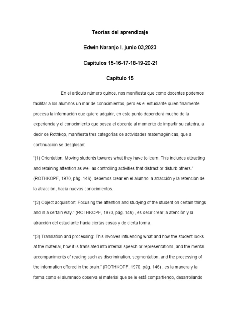Tarea N.-8 Capitulo 15-21 | PDF | Ciencias del comportamiento | Conceptos psicologicos