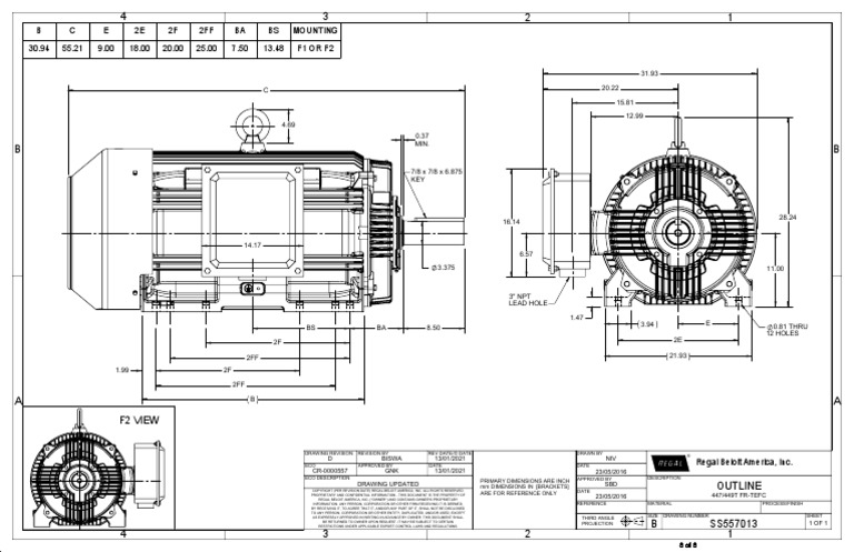 2.-HOJA TECNICA MOTOR ELECTRICO K 200-70 (RPM 1800 FRAME 447T) F - Organized | PDF