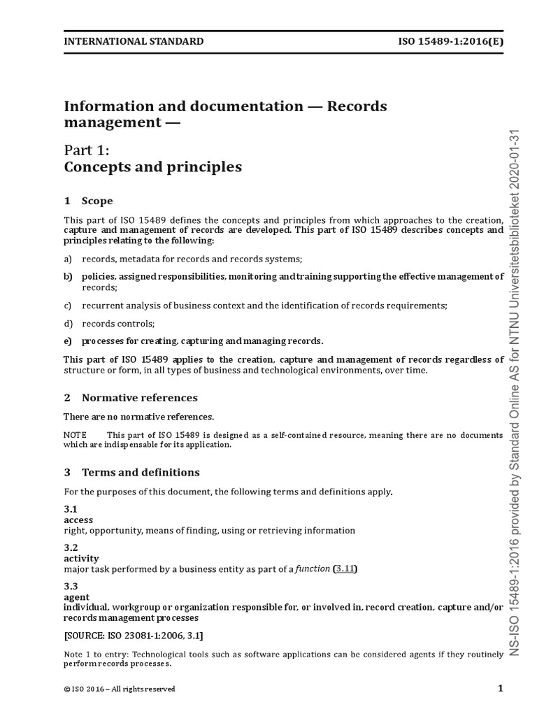 Iso 15489 | PDF