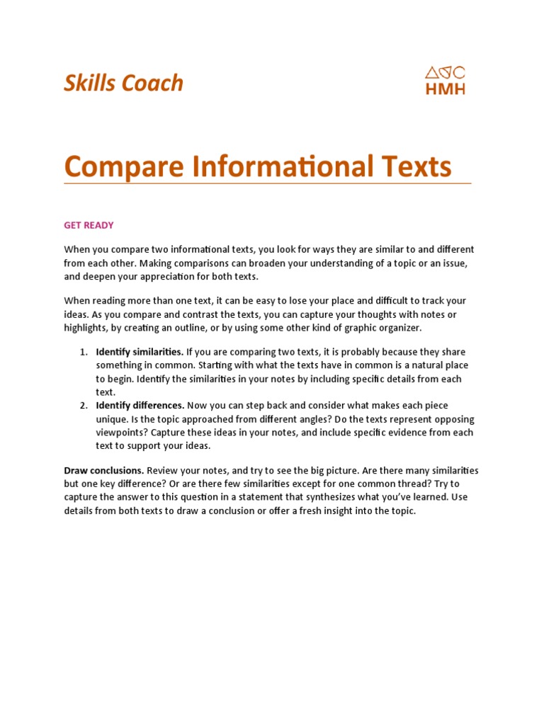 2 - 2 - COMPARE AND CONTRAST Texts | PDF