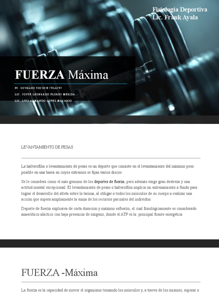 Fuerza Máxima en Levantamiento de Pesas | PDF | Crecimiento personal y ...