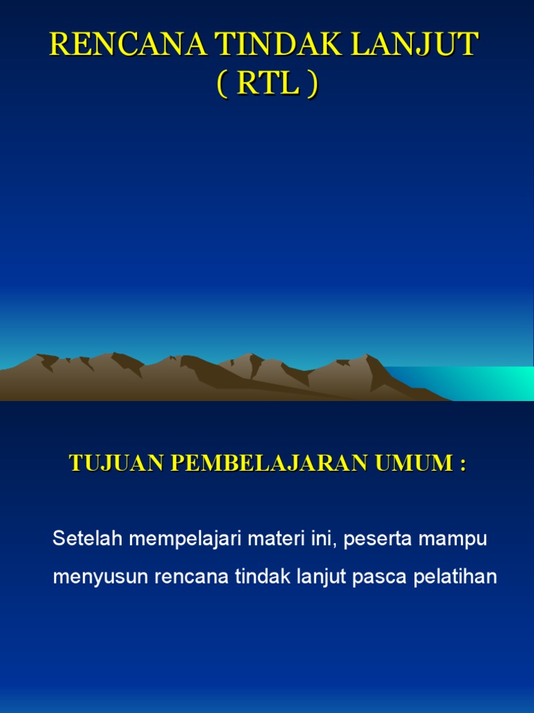 Rencana Tindak Lanjut (Rtl)_ Se_2023 | PDF