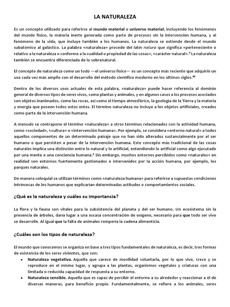 La Naturaleza | PDF