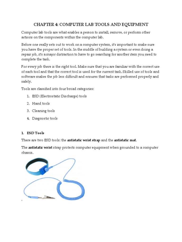 04 Computer Lab Tools and Equipment | PDF
