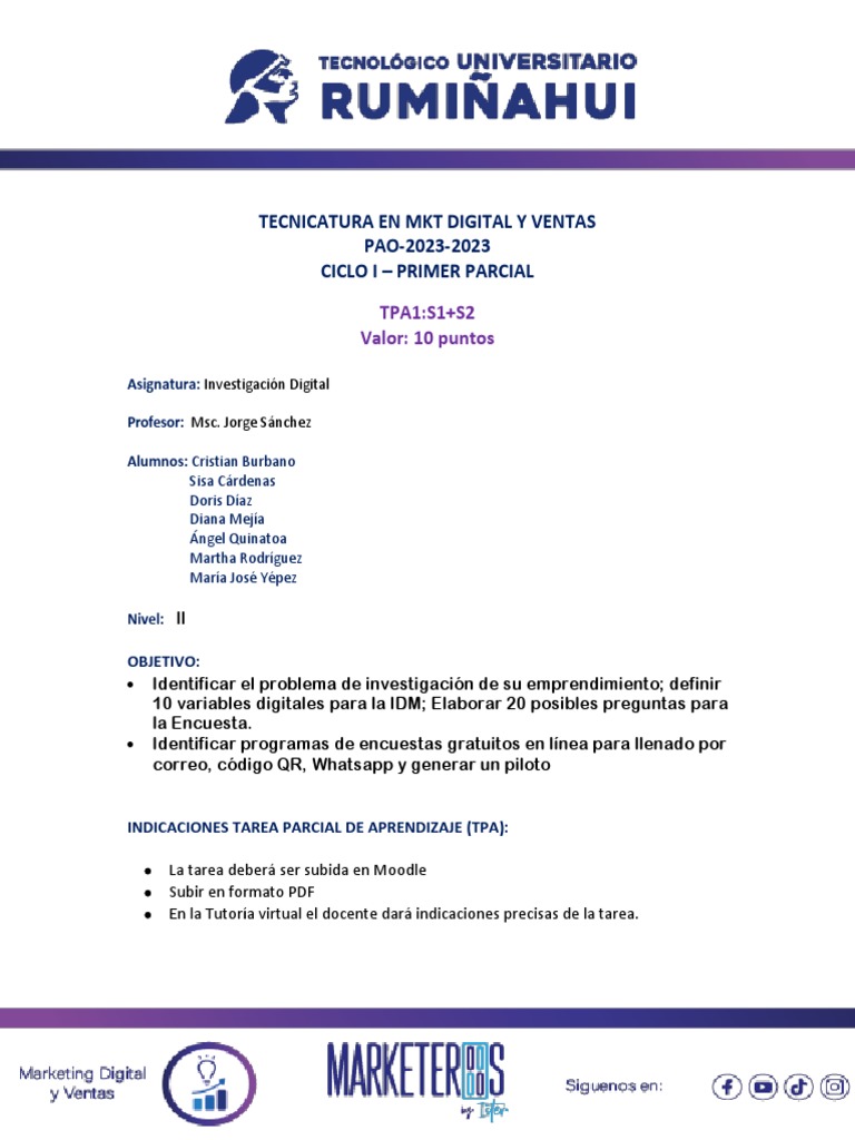 Tpa1+2 y Cuestionario | PDF | Marketing | Mercado (economía)